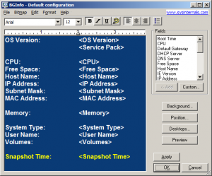 How to display System Information on Desktop with BGInfo