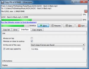 UltraCopier - File Copying tool with play/pause feature