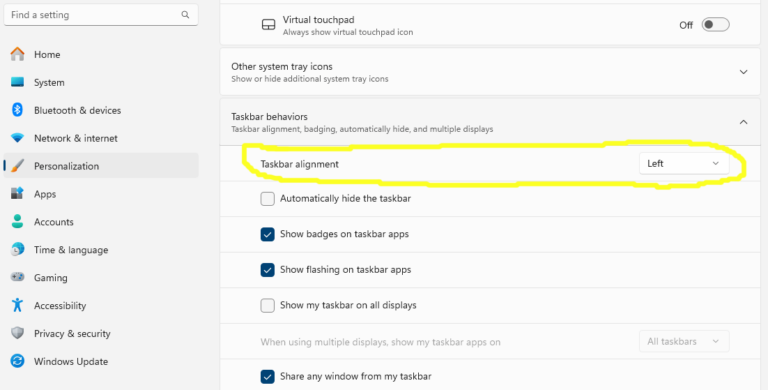 How to move Windows 11 Start Button back to the Left