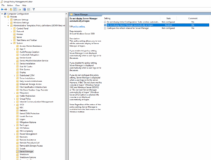 Disable Server Manager AutoStart in Windows Server